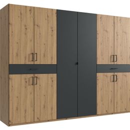 Dreht&uuml;renschrank wimex, B:270cm H:208cm T:58cm, grau, Holzwerkstoff, Schr&auml;nke, "Tibet Kleiderschrank mit sehr viel Stauraum, gro&szlig;e Farbauswahl", mit