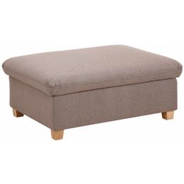 Hocker Home Affaire, B:110cm H:44cm T:81cm, grau, Luxus-Kunstleder;Struktur weich (100% Polyester);Chenille 100% Polyester;Struktur fein ( 100%