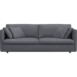 3-Sitzer FLEXLUX, B:219cm H:84cm T:117cm, blau, 62% Polyester/14% Cotton/7% Linen, Sofas, "Lovane", Weich & anschmiegsam, gro&szlig;e Sitztiefe auf