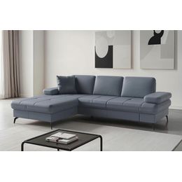 Sit & More Ecksofa SIT & MORE, B:247cm H:83cm T:171cmgraublau, Wohnzimmer, Sofas, "Morris Jubi, Recamiere, Breite 247 cm", mit Armteilfunktion,, wahlweise mit