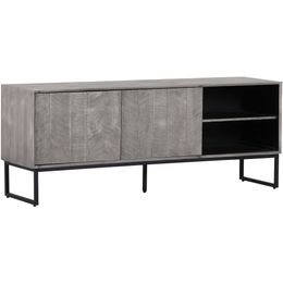 Lowboard GUTMANN FACTORY, B:160cm H:63cm T:42cm, grau, Massivholz, Wohnzimmer, Sideboards, Kommode, Breite 160 cm