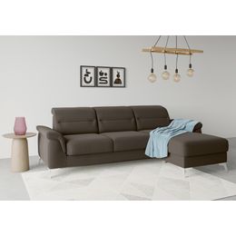 Sit & More Ecksofa SIT & MORE, B:258cm H:85cm T:170cm, braun, 90% Polyester, 10% Polyamid, Wohnzimmer, Sofas, "Sinatra L-Form", mit Recamiere, optinal mit