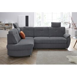 Sit & More Ecksofa SIT & MORE, B:246cm H:91cm T:176cm, grau, Kunstleder SOFTLUX;Luxus-Microfaser ALTARA NUBUCK (100% Polyester);Luxus-Microfaser (90% Polyester,