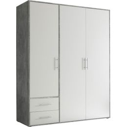 Kleiderschrank Schlafkontor, B:155cm H:195cm T:60cm, wei&szlig;, Melamin, Schlafzimmer, Schr&auml;nke, "Valencia"