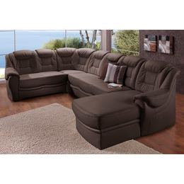 Sit & More Wohnlandschaft SIT & MORE, B:327cm H:94cm T:217cm, braun, PRIMABELLE-Microfaser (100% Polyester);SOFTLUX-Kunstleder;NaturLEDER (echtes Rindsleder),
