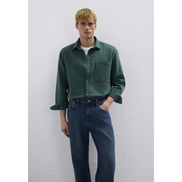 Mavi Herren Langarmhemd "POCKET SHIRT"bistro gr&uuml;n, Gr. L, clean, 49% Baumwolle, 28% Lyocell% (Tencel?), 23% Leinen, Hemden, Overshirt