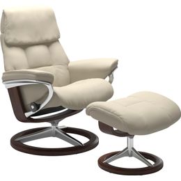 Hocker stressless, B:53cm H:41cm T:39cm, beige, Leder BATICK: durchgef&auml;rbtes und genarbtes M&ouml;belleder;Leder PALOMA: durchgef&auml;rbtes
