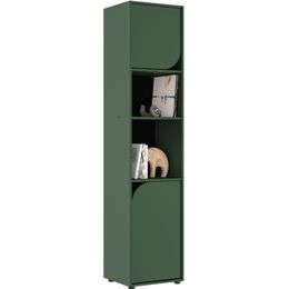 Kleiderschrank GAMI, B:45cm H:200cm T:40cm, gr&uuml;n, Kinderzimmer, Schr&auml;nke, "2-t&uuml;riges B&uuml;cherregal", Ein sehr funktioneller Schrank mit Regal.