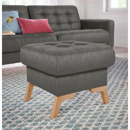 Hocker, B:56cm H:45cm T:56cm, grau, exxpo - SOFA FASHION, Webvelours (100% Polyester);Vintage (100% Polyester), Wohnzimmer, Hocker, "Fiord kompakt