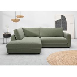 Ecksofa Home Affaire, B:252cm H:85cm T:224cmgr&uuml;n, 85% Polyester, 15% Viskose, Wohnzimmer, Sofas, "Ecksofa Jiro, L-Form, gro&szlig;e Sitztiefe, Breite 252