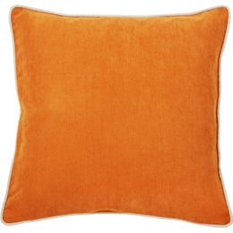 Dekokissen done., B:65cm L:65cm, orange, Polyester, Dekokissen_Sitzkissen_Kissenh&uuml;llen, "Joy", unifarben, Rei&szlig;verschluss, Kissenh&uuml;le ohne F&uuml;llung, 1