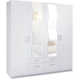Kleiderschrank Priess, B:190cm H:193cm T:54cm, wei&szlig;, Holzwerkstoff, Schlafzimmer, Schr&auml;nke