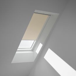 Velux Verdunklungsrollo "DKL FK06 1085SWL", FK06, stufenlos positionierbar, beige, Kinderzimmer, Rollos, wei&szlig;e F&uuml;hrungsschienen & Griffleiste