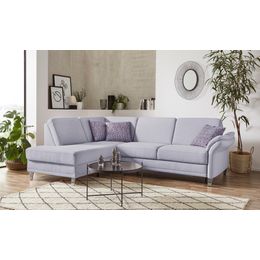 Sit & More Ecksofa SIT & MORE, B:254cm H:89cm T:190cm, silber, Wohnzimmer, Sofas, "Clio L-Form", wahlweise mit Bettfunktion und Bettkasten, inklusive Federkern