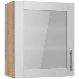 Glash&auml;ngeschrank KOCHSTATION, B:60cm H:70,4cm T:34,9cm, grau, K&uuml;che, Schr&auml;nke, "KS-Ahus", Breite 60 cm