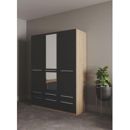Kleiderschrank Priess, B:140cm H:193cm T:54cm, braun, Holzwerkstoff, Schlafzimmer, Schr&auml;nke, "Schrank Garderobe W&auml;scheschrank Barcelona in 5