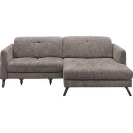 Ecksofa, B:259cm H:84cm T:167cm, braun, SET ONE BY Musterring, 100% Polyester, Wohnzimmer, Sofas, "SO 4400 V", wahlweise mit motorischer Bettfunktion