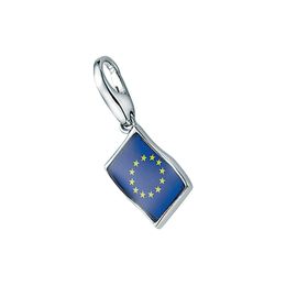 Damen Charm-Einh&auml;nger "Flagge Europa, Silber 925", blau, Giorgio Martello MILANO, Silber 925 (Sterlingsilber), Charms