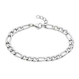 Damen Edelstahlarmband "Schmuck Geschenk Figarokettengliederung", 21cm, Edelstahl, silber, ANISTON JEWELRY & WATCHES, Edelstahl, Armb&auml;nder