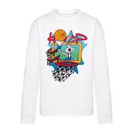 ABSOLUTE CULT M&auml;dchen Longsleeve "ABSOLUTE CULT Kids Looney Tunes - Bugs Hoops Longsleeve"wei&szlig;, Gr. 122, bedruckt, 100% Baumwolle, Shirts
