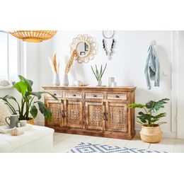 Sideboard OTTO HOME, B:178cm H:88cm T:40cm, beige, Wohnzimmer, Sideboards, "Maneesh", Kommode aus massivem Mangoholz, viele Stauraumm&ouml;glichkeiten, B/