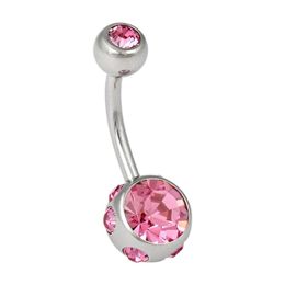 Firetti Damen Bauchnabelpiercing "Schmuck Geschenk Piercing K&ouml;rperschmuck", bunt, Chirurgiestahl, Piercings, mit Kristall