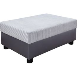 Hocker Collection AB, B:98cm H:42cm T:68cm, grau, 100%Polyester, Wohnzimmer, Hocker, "Parma", Frei stellbar, komfortabler Federkern, individuell