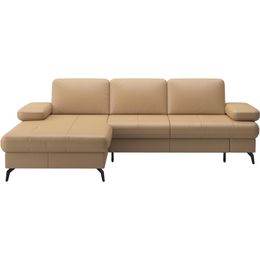 Sit & More Ecksofa SIT & MORE, B:247cm H:83cm T:171cmcappuccino, Wohnzimmer, Sofas, "Morris Jubi", mit Armteilfunktion & 1 Zierkissen, optional Bettfunktion