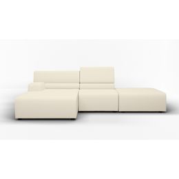 Ecksofa Egoitaliano, B:287cm H:80cm T:98cm, beige, Leder &raquo;BULL&laquo; (echtes Rindsleder). Geschliffenes, pigmentiertes und behandeltes Rindsleder mit