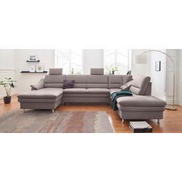 Sit & More Wohnlandschaft SIT & MORE, B:324cm H:90cm T:90cm, grau, Luxus-Microfaser 1 (100% Polyester);Luxus-Microfaser 2 (100% Polyester);Luxus-Microfaser