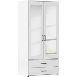 Dreht&uuml;renschrank Rauch, B:93cm H:194cm T:53cmalpinwei&szlig;, Holzwerkstoff, Schr&auml;nke, "Kleiderschrank Schrank Garderobe W&auml;scheschrank VOYAGER", mit