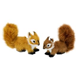 I.GE.A. Dekofigur "Tierfigur mini Eichh&ouml;rnchen 2er Set", B/H/T: 10cm x 6cm, braun, Wohnzimmer, Dekofiguren, Kunstfell Statue Ornamente Pelz