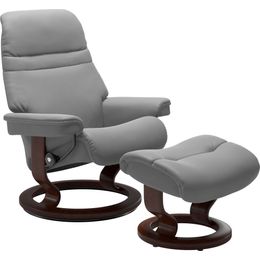 stressless "Sunrise" Relaxsessel mit Hocker, mit Classic Base, Gr&ouml;&szlig;e S, Gestell Braun