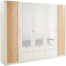 Kleiderschrank Priess, B:230cm H:193cm T:54cm, wei&szlig;, Holzwerkstoff, Schlafzimmer, Schr&auml;nke, mit gerundeten Elementen auf den Au&szlig;ent&uuml;ren