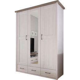 Kleiderschrank Begabino, B:148cm H:201cm T:62cm, wei&szlig;, Kinderzimmer, Schr&auml;nke, "Luca Schrank Garderobe Landhaus Design", inklusive Kranzaufsatz