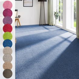ANDIAMO Teppichboden "Ines, Kr&auml;uselvelours, Made in Netherlands", B : 400cm 1 Stk., 8,5mm, L: 300cm, blau, Schlafzimmer, Teppiche, Uni Farben, Breite