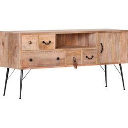 Lowboard GUTMANN FACTORY, B:145cm H:70cm T:43cm, beige, Massivholz, Wohnzimmer, Sideboards, "Joyce", Kommode, Breite