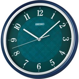 Seiko Damen Wanduhr, B/H/L: 4,5cm, blau, Wanduhren, Quarzuhr, K&uuml;che, Wohnzimmer, Esszimmer, Arbeitszimmer