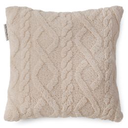 Dekokissen Descanso, B:40cm H:9cm L:40cm &Oslash;:40cm, beige, Jacquard, Polyester, Dekokissen_Sitzkissen_Kissenh&uuml;llen, "Jacquard teddy", Dekokissen,
