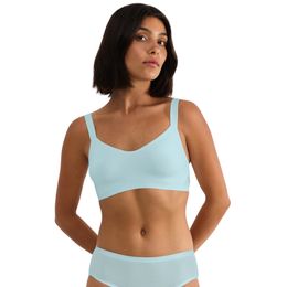 Sloggi Damen Bralette "ZERO Feel Air", Gr. L, blau, Single Jersey, Obermaterial: 83% Polyamid, 17% Elasthan, BHs, atmungskativ, semi-transparenter