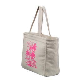 Roxy Damen Strandtasche "Drink The Wave", beige, Obermaterial: 53% Baumwolle, 30% Polyester, 8% Modacryl, 6% Viskose, 3% Nylon., Taschen
