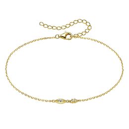 Damen Armband "Armkette mit wei&szlig;en Zirkonia", 24cm, Silber 925 (Sterlingsilber), gold, ANISTON JEWELRY & WATCHES, Silber 925 (Sterlingsilber),