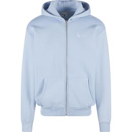 Karl Kani Herren Kapuzenpullover "Karl Kani Small Signature Essential Os Zip Hoodie"light blau, Gr. XS, 65% Baumwolle, 35% Polyester, Pullover