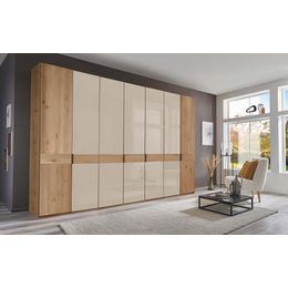 Dreht&uuml;renschrank Wiemann, B:344,2cm H:216cm T:58cm, beige, Floatglas, Hartfaserplatte, Holzwerkstoff, Massivholz, Schr&auml;nke, "Cardiff", inkl.