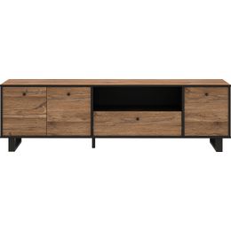 Lowboard FORTE, B:180,8cm H:52,8cm T:42cm, schwarz, Wohnzimmer, Sideboards, "TV-Board, TV-Schrank", Breite ca. 180 cm