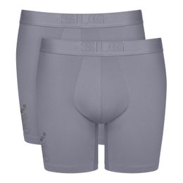 Sloggi Herren Boxershorts "SLG Base Soft", Gr. M, grau, Microfaser, Obermaterial: 61% Modal, 32% Polyamid, 7% Elasthan, Unterhosen, ohne Eingriff,