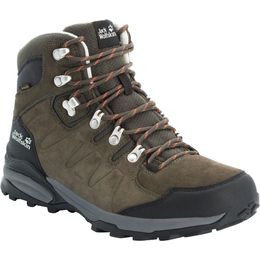 Jack Wolfskin Herren Wanderschuh "REFUGIO TEXAPORE MID M", Gr. 42, gr&uuml;n, Leder, Synthetik, Textil, Schuhe, wasserdicht, Trekkingschuh