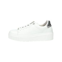Gabor COMFORT Damen Sneaker "Gabor Comfort Sneaker Leder", Gr. 40wei&szlig;, silber, Leder, Schuhe
