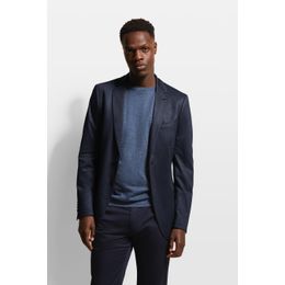 Bugatti Herren Sakko, blau, Gr. 54, Glencheckmuster, 67% Polyester, 28% Viskose, 5% Elasthan, Sakkos, mit Elasthananteil