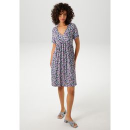 Aniston CASUAL Damen Sommerkleid, bunt, Gr. 48, bedruckt, gebl&uuml;mt, Single Jersey, Obermaterial: 95% Viskose, 5% Elasthan, Kleider, mit farbenfrohen,